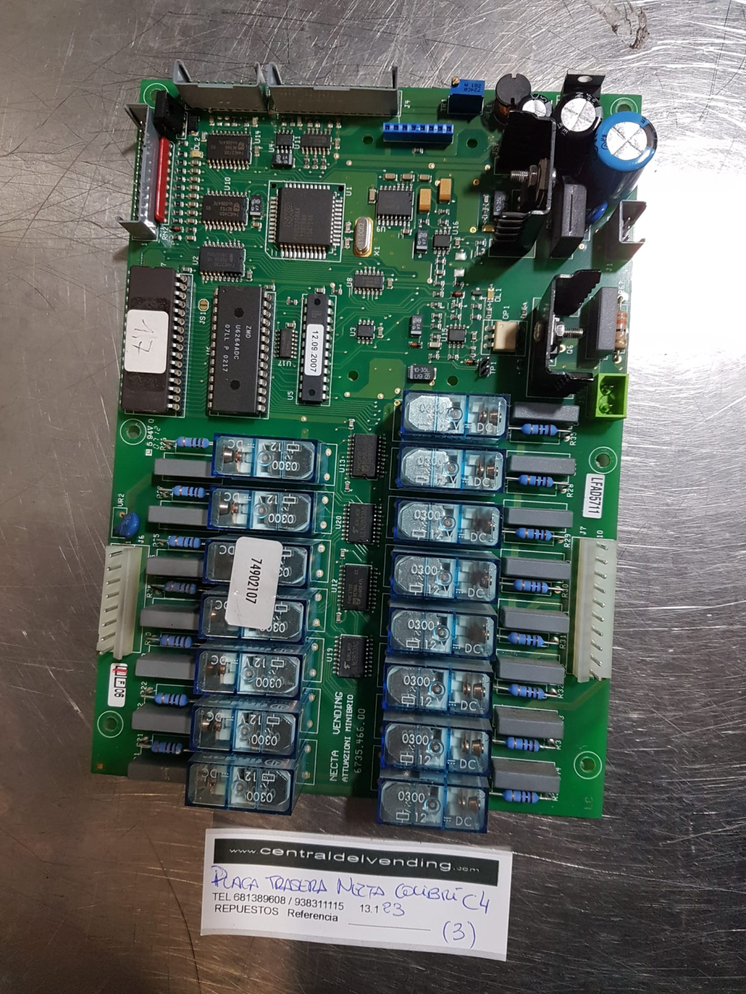 PLACA TRASERA NECTA COLIBRI C4 | Central del Vending