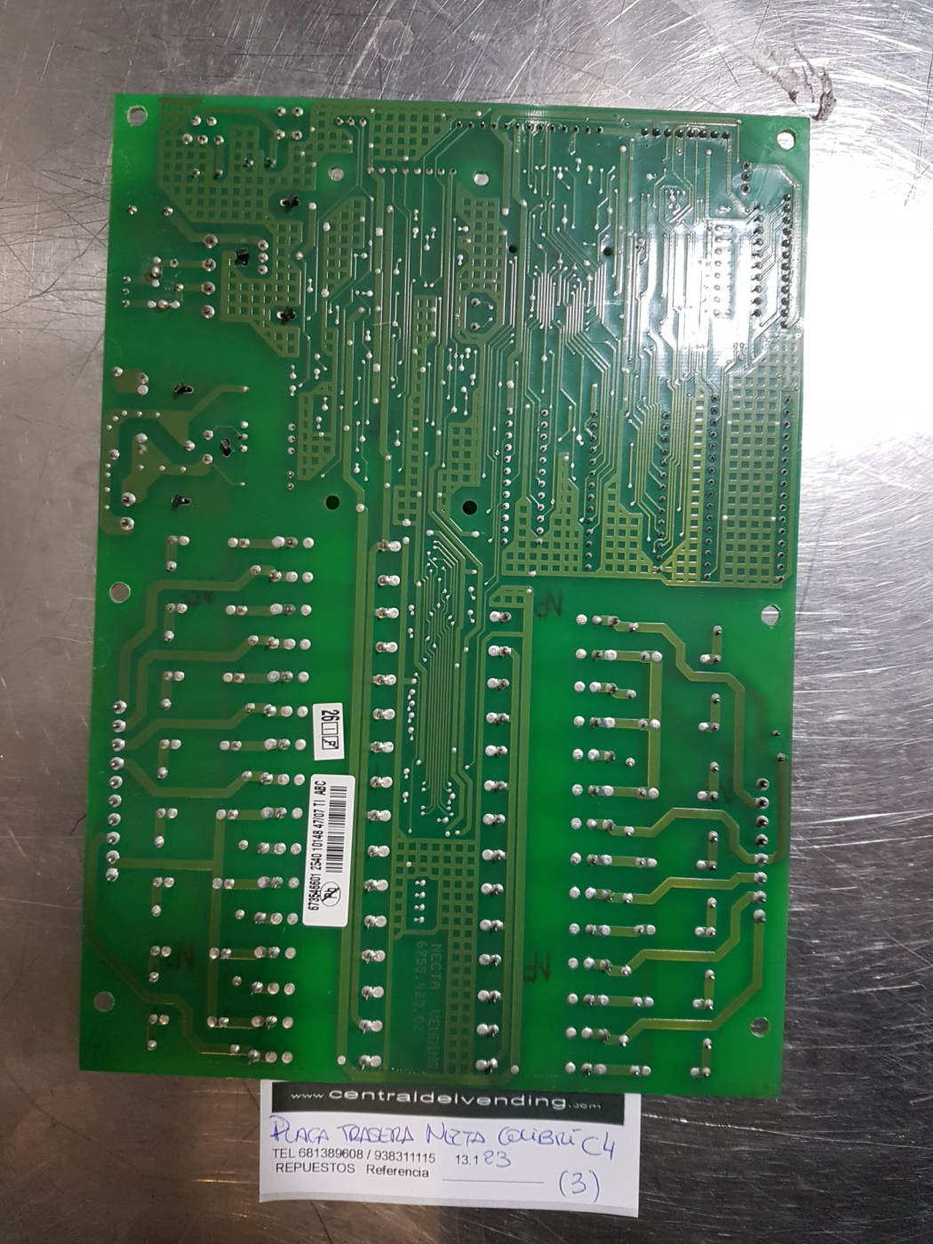 PLACA TRASERA NECTA COLIBRI C4 | Central del Vending