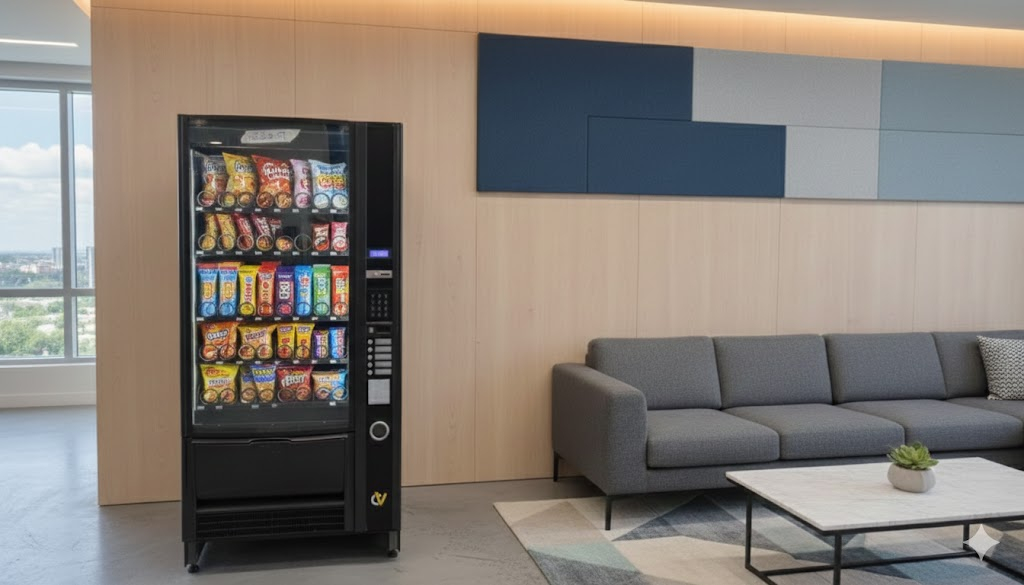 MAQUINA VENDING SNACK Y BEBIDAS FRÍAS NECTA SFERA CON PAGO TARJETA Y ...