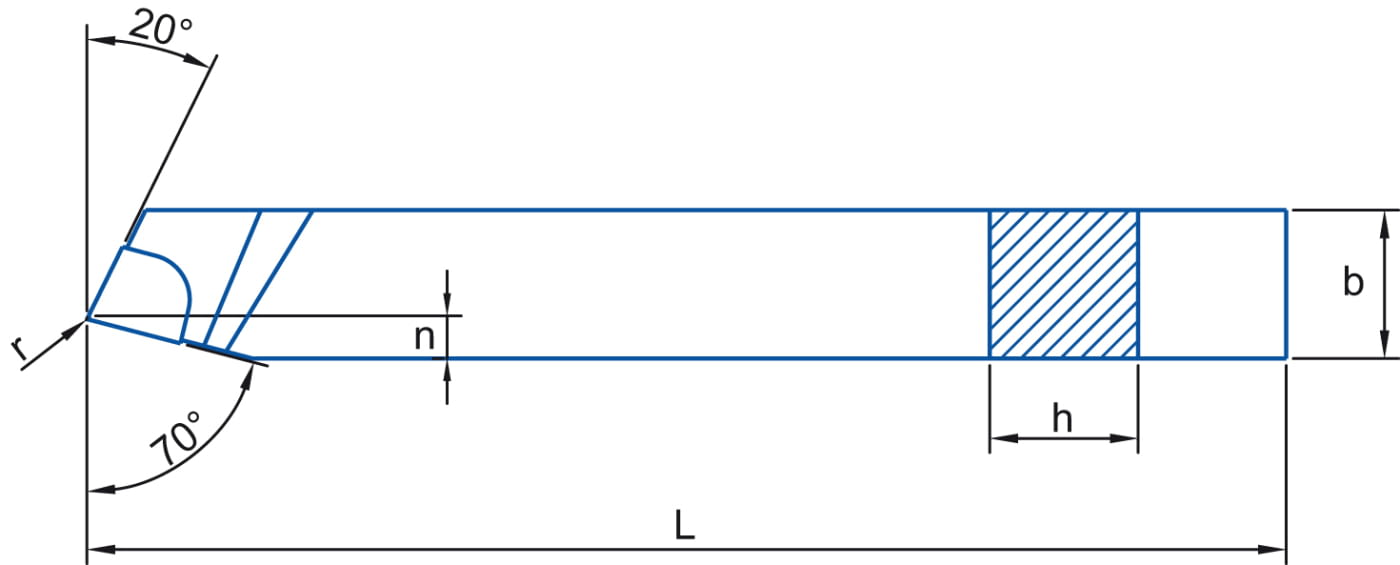 Herramienta torno recta para desbastar a 70º ISO 1 IZAR | Ferretea