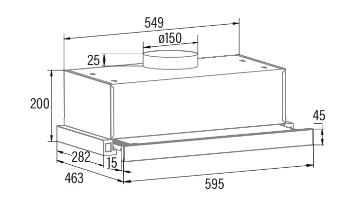 CATA TFB 5160 X CAMPANA TELESCOPICA INOX 60CM 300M3/H C Motor TT300 ...
